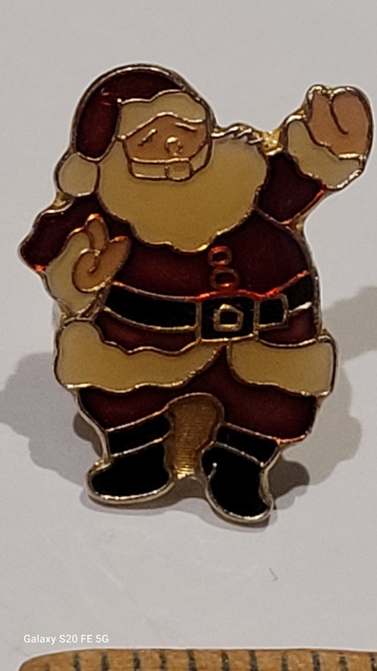 Vintage Christmas Enameled Santa Clause Brooch Pin | eBay
