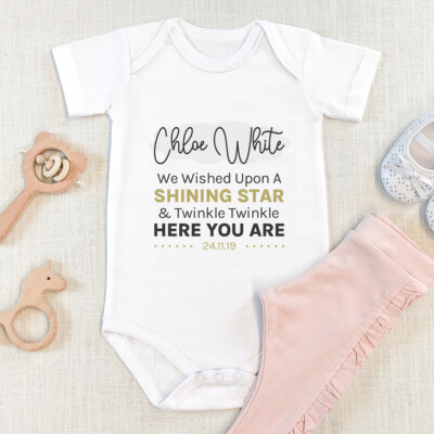 Personalised Babygrow 0-12 Months TWINKLE TWINKLE Baby Clothing Boy ...