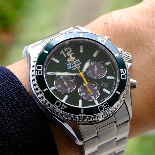 ORIENT green chronograph watch | eBay
