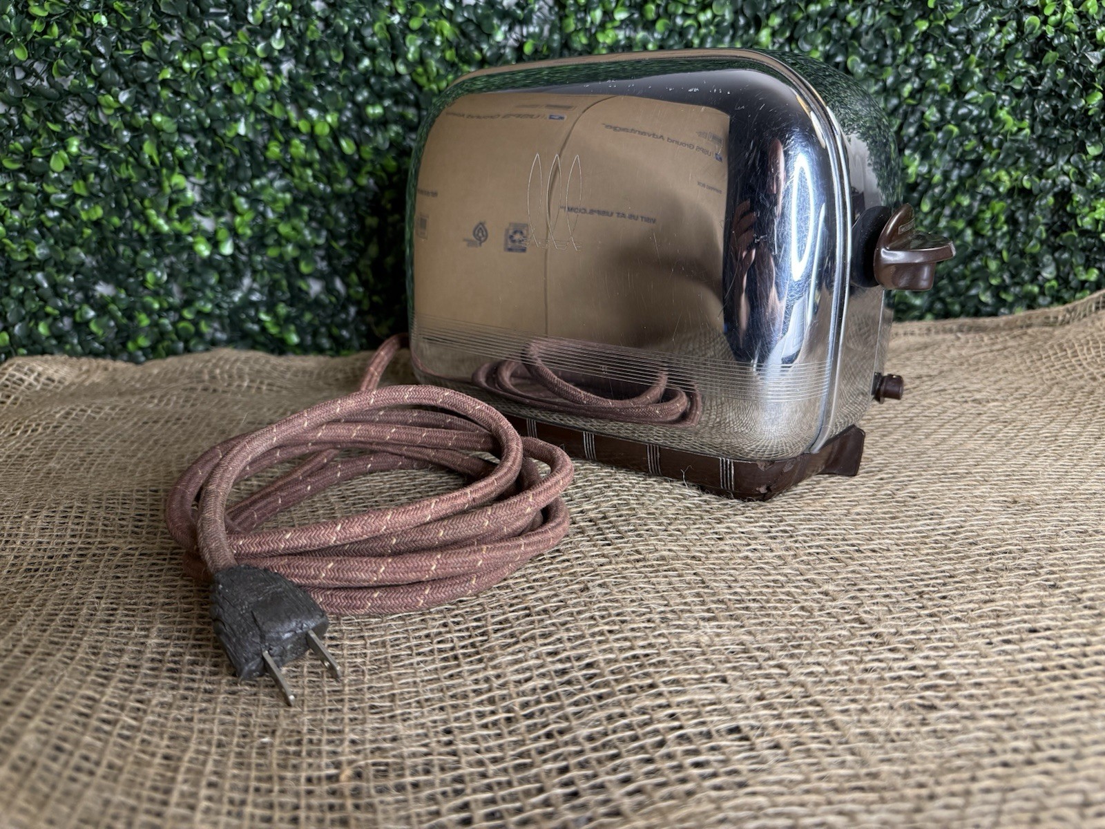 Vintage Toastmaster Chrome Toaster 1940s Mid-Century Cloth Cord ...
