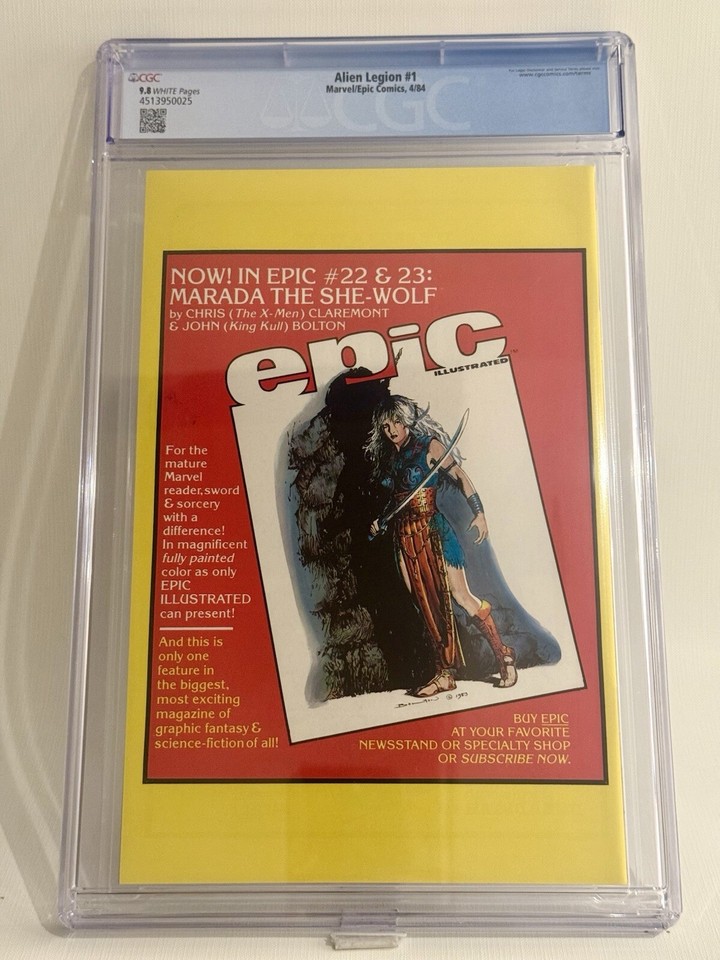 ALIEN LEGION #1 (1984) CGC 9.8 1st APPEARANCE MARVEL EPIC COMICS WHITE ...
