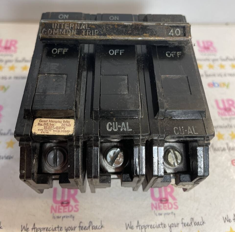 GE GENERAL ELECTRIC 40 AMP 3 POLE CIRCUIT BREAKER 240 VAC THQL340 Chip ...