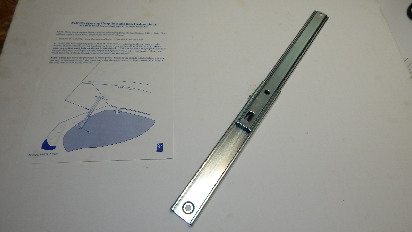 New Uprated Self Triggering Trunk Lid Prop Rod Boot Lid for MGB 1971 ...