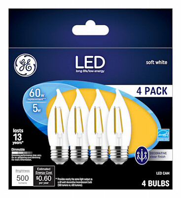 6 PAK GE; 4 Pack; LED5DCAM-AGCSW-4P; 5W; Soft White Light Color; Clear ...