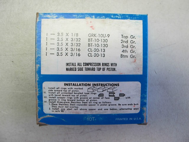 Power 7593c STD Piston Ring Set Fit Allis Chalmers / Case for sale ...