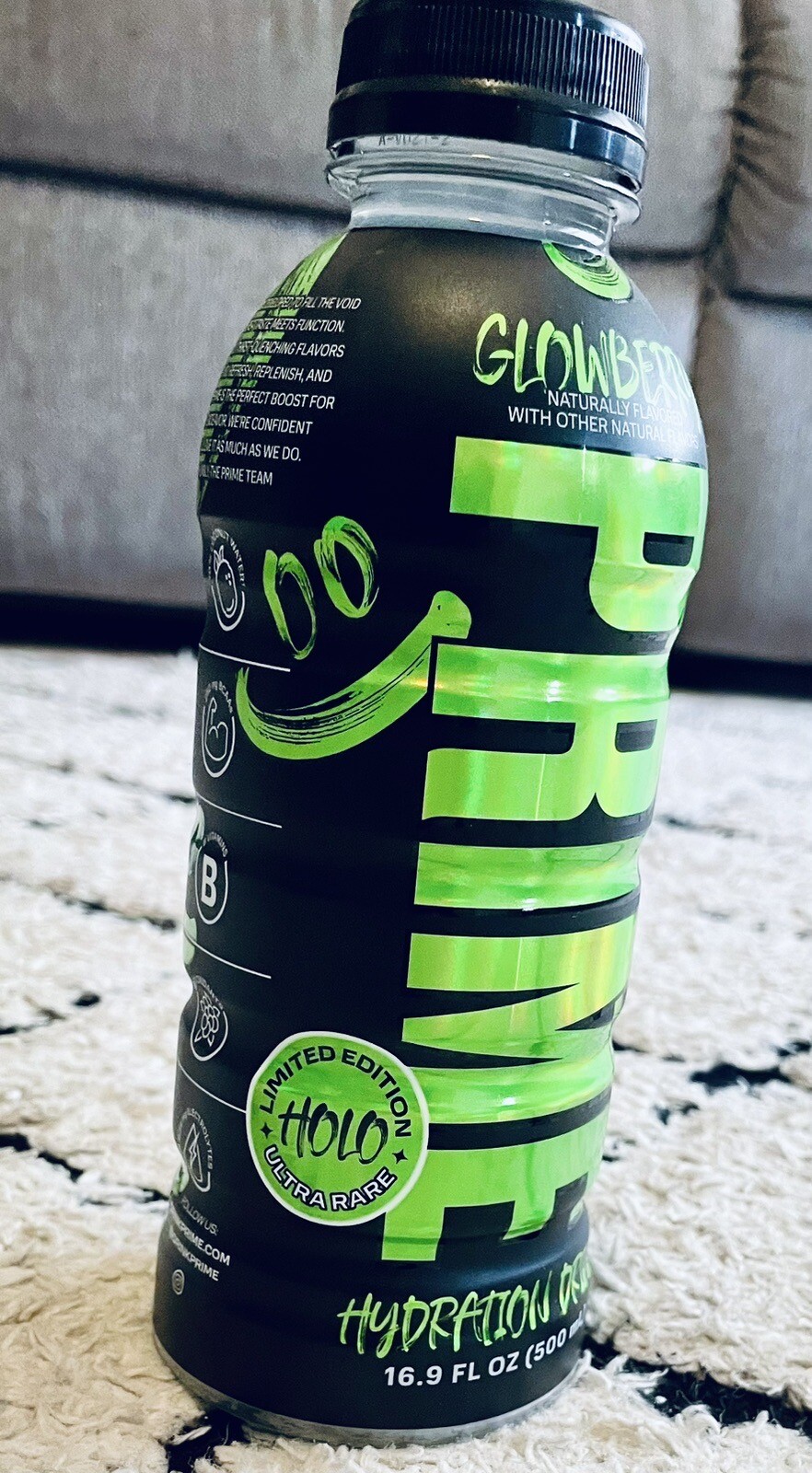 PRIME GLOWBERRY HOLO DRINK ULTRA RARE LIMITED SPORTS HYDRATION SEALED ...