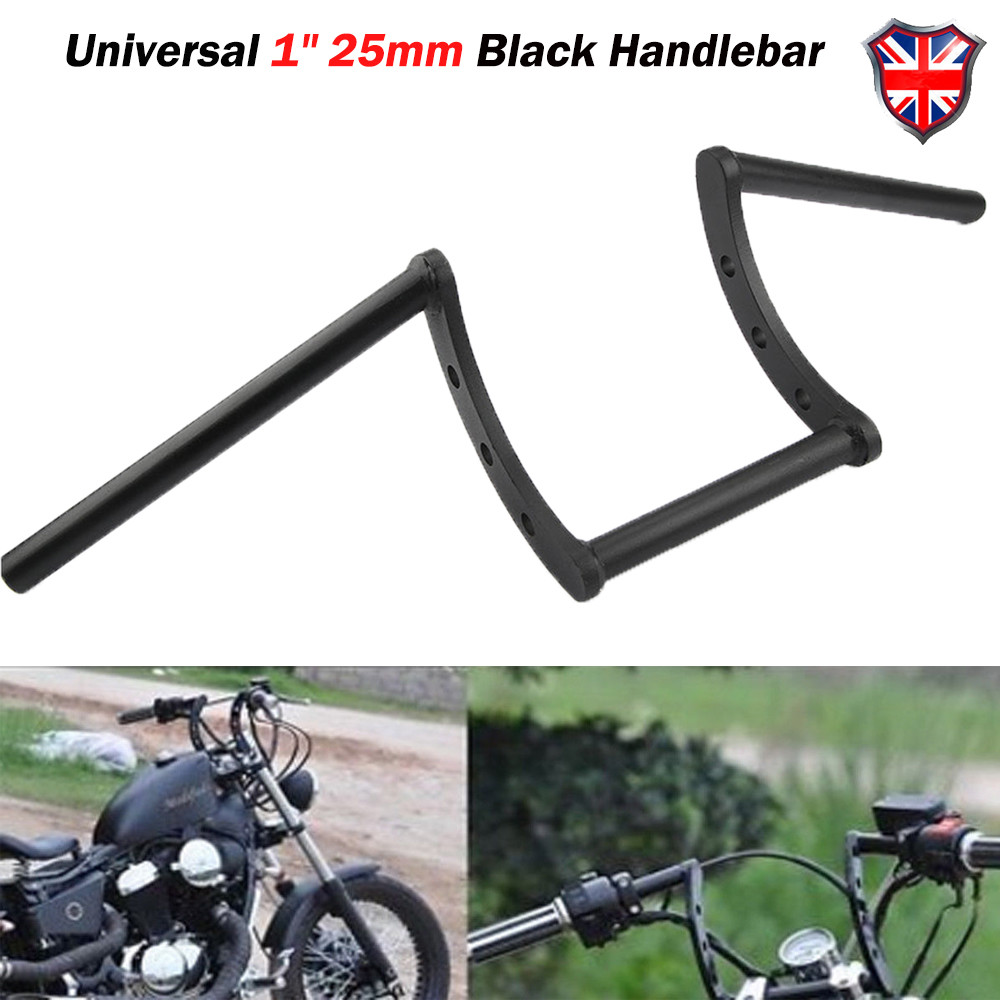 Black Drag 1" Z Bar Motorcycle Pullback Handlebar For Harley Chopper ...