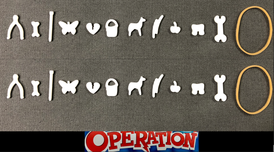Operation Game Replacement Pieces & Parts 2 COMPLETE SETS of 12 Funny ...