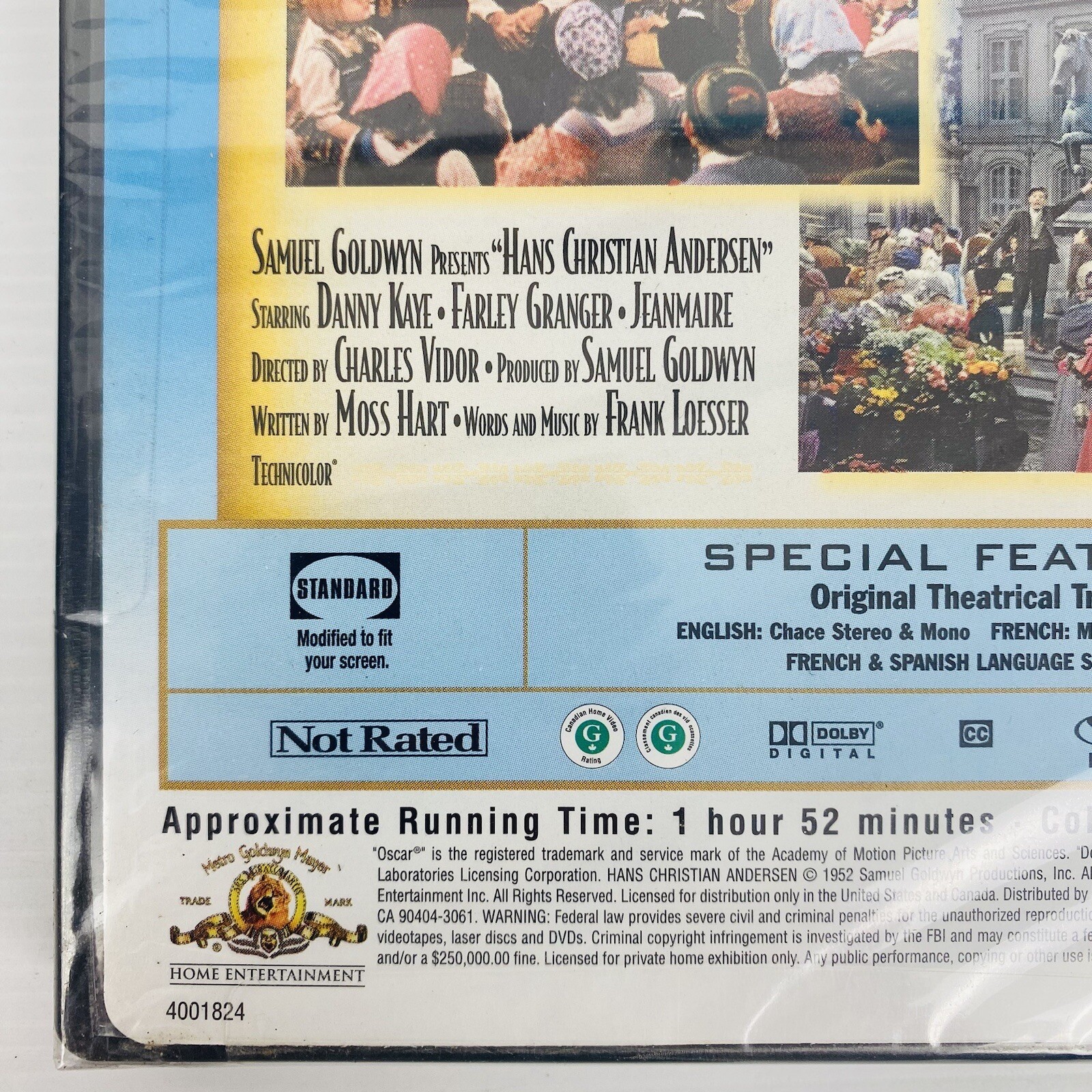 HANS CHRISTIAN ANDERSEN DVD Danny Kaye 1952 AS NEW & SEALED! *REGION 1 ...