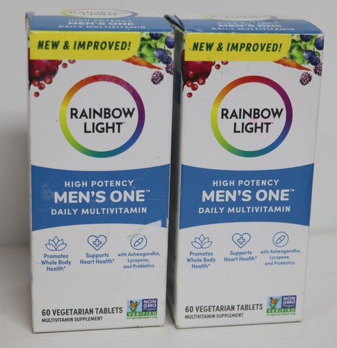 2 BOTTLES RAINBOW LIGHT HIGH POTENCY MEN'S ONE DAILY MULTIVITAMIN 60 ...