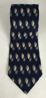 DESANTIS COLLECTION MEN’S 100% SILK BLUE GOLD TIE | eBay