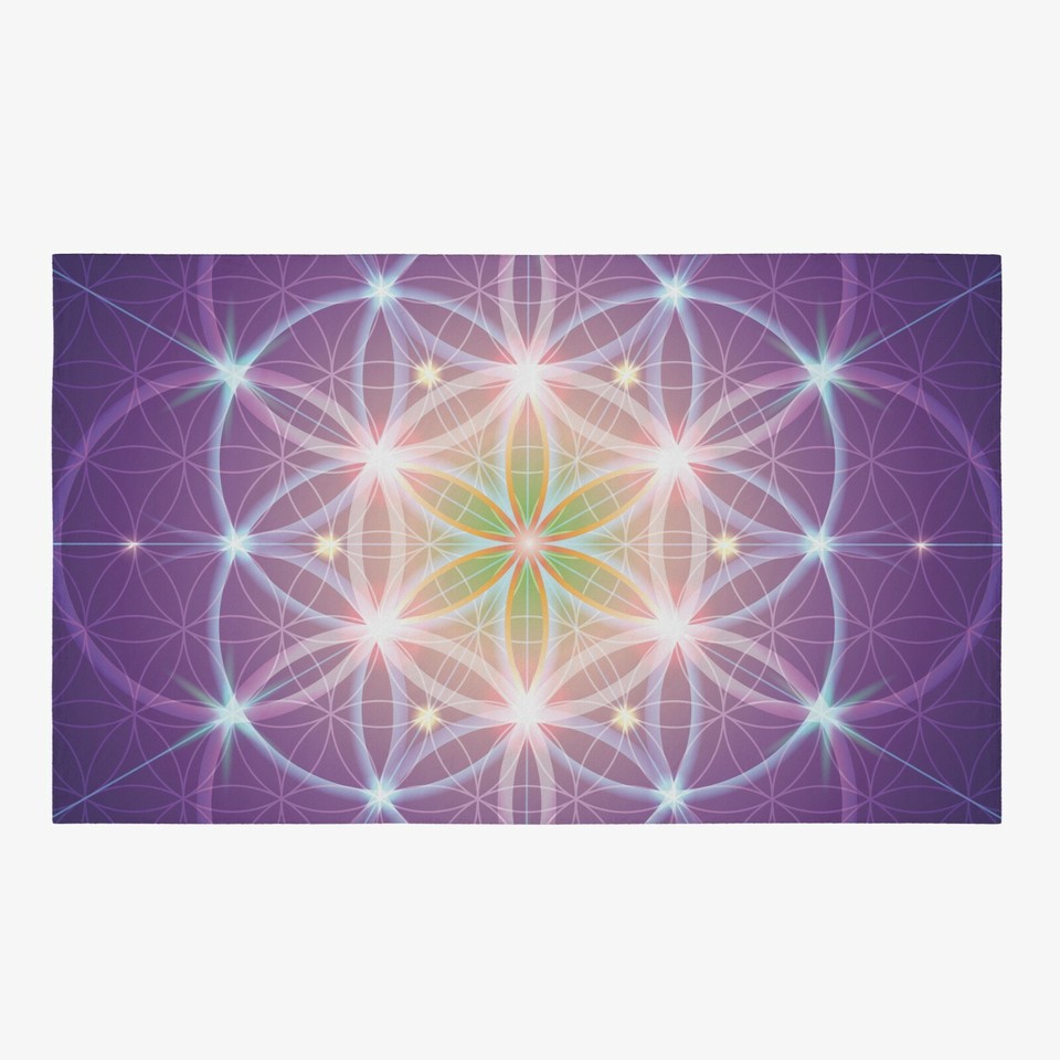 Sacred Geometry Area Rug purple Rug spiritual Rug flower of life Floor ...