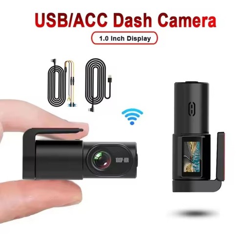Micro Dash Cam Wifi ACC Telecamera Auto FHD Visione Notturna Infrarossi ...