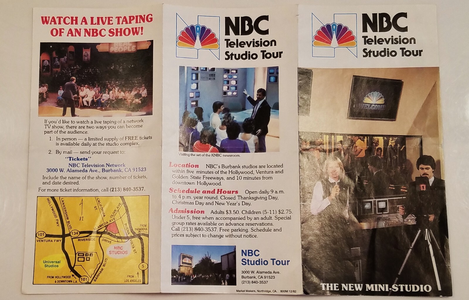 Vintage 1980's NBC TV Studio Burbank CA Tour Pamphlet | eBay