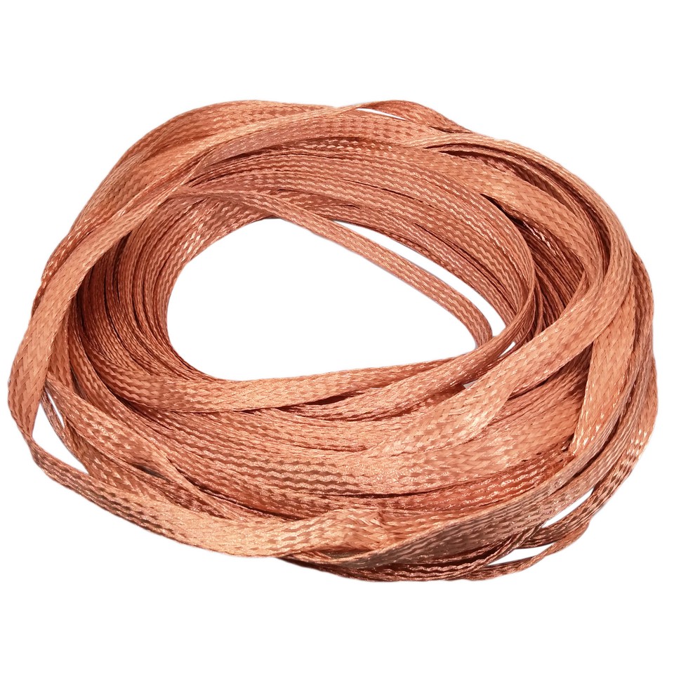 10ft 11mm Flat Copper Braided Cable Blank Copper Braided Wire Grounding ...