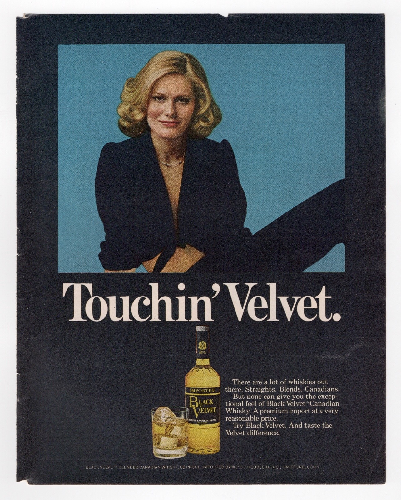 vintage 1970s magazine print ad BLACK VELVET Touching' Velvet sexy girl ...