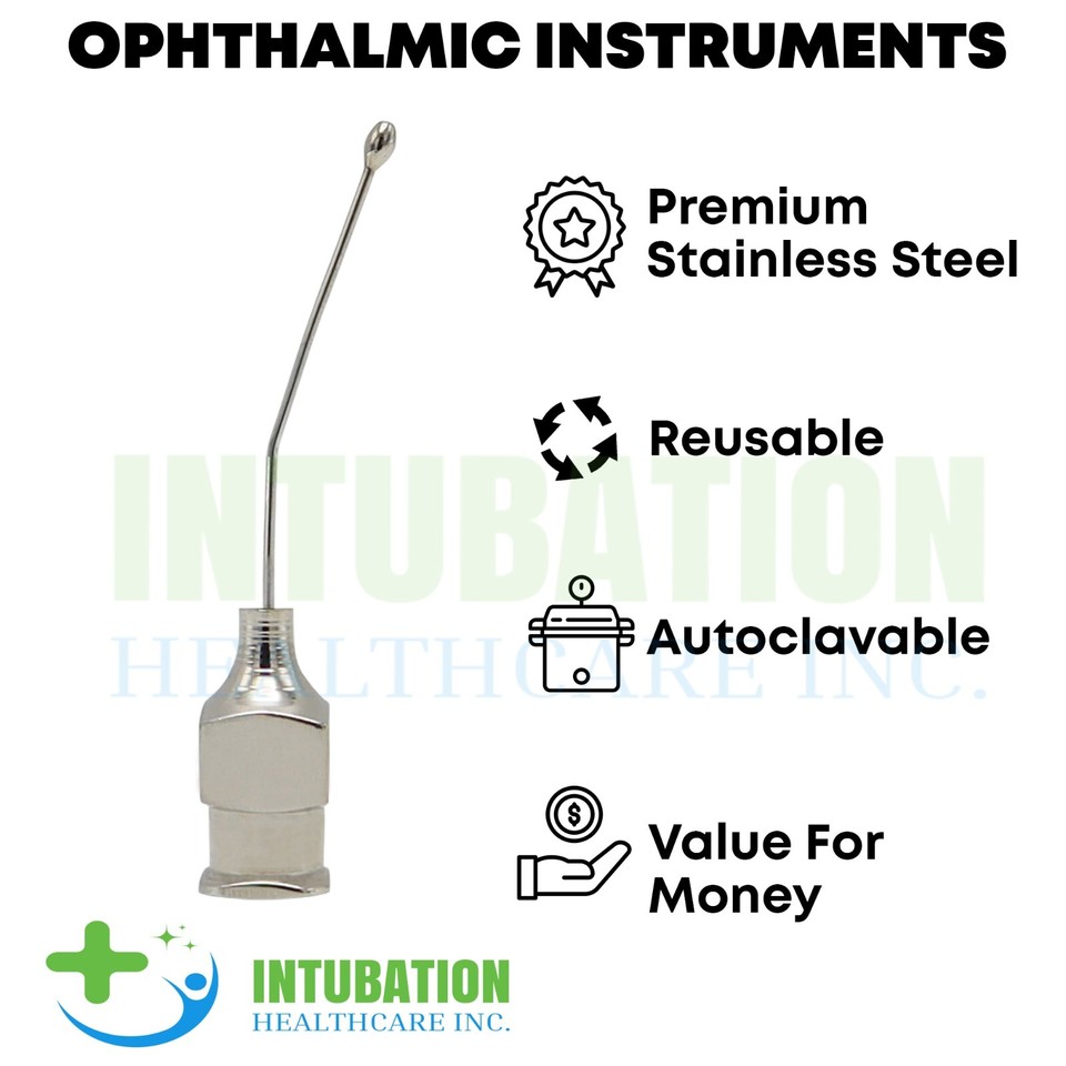Troutman Cannula 25g Olive Tip Angled Surgical Ophthalmic Eye Surgery ...
