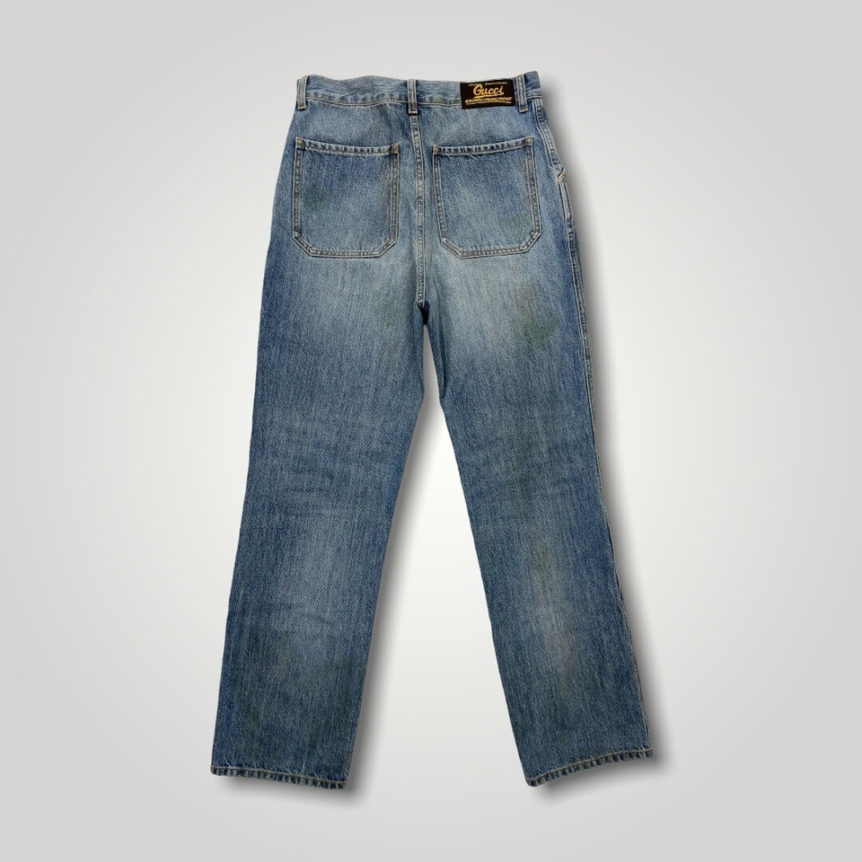 Gucci Blue Jeans Washed Organic Denim Pants with Color Size US 36, Made ...