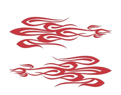 SIDE FLAMES DECALS #EXF22 VINYL GRAPHIC CAR TRUCK SUV SEMI FIRE VAN ...