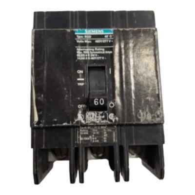 BQD360 Siemens 60 Amp 480V 3 Pole Bolt On Circuit Breaker | eBay