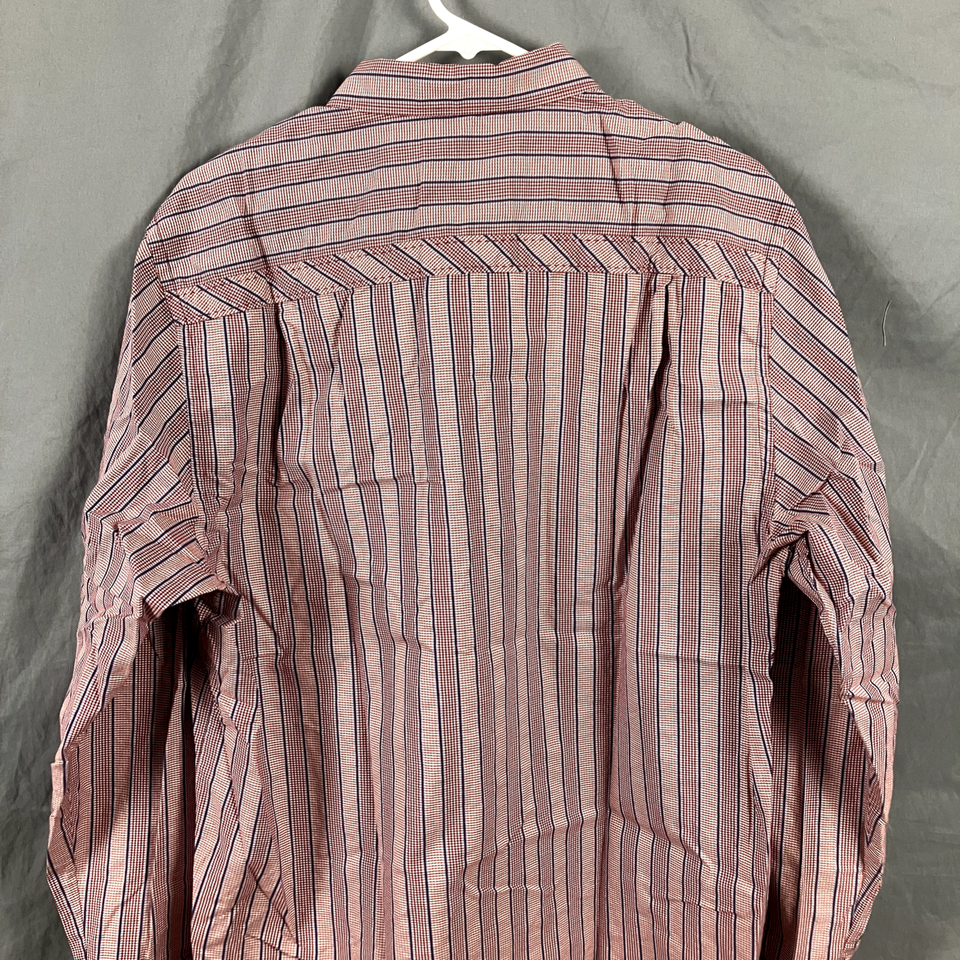 Tommy Bahama L Shirt Red Long Sleeve Flip Cuff Striped and Check Pocket ...