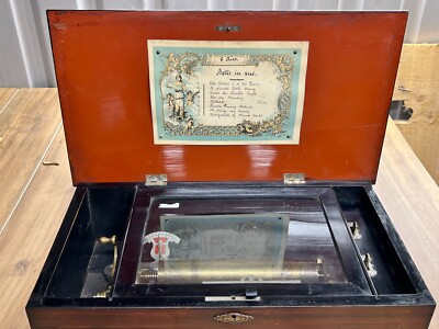 VINTAGE ANTIQUE VICTORIAN MUSIC BOX CIRCA 1870'S MUSICAL BOX BELLS IN ...