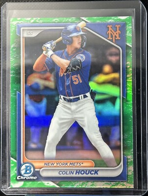 Colin Houck 2024 Bowman Chrome Rookie Lunar Glow Green Refractor Card # ...