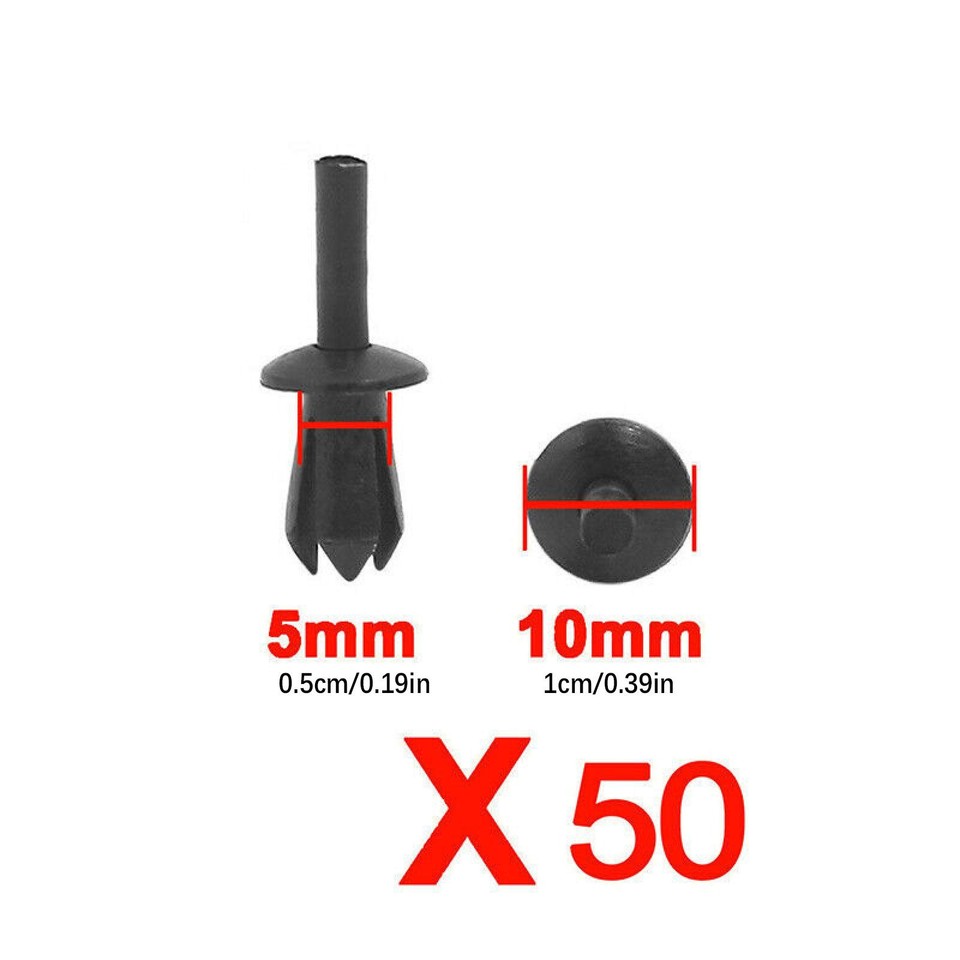 50pcs Car Auto Fender Bumper Push Pin Clips Plastic Rivets Fastener For ...