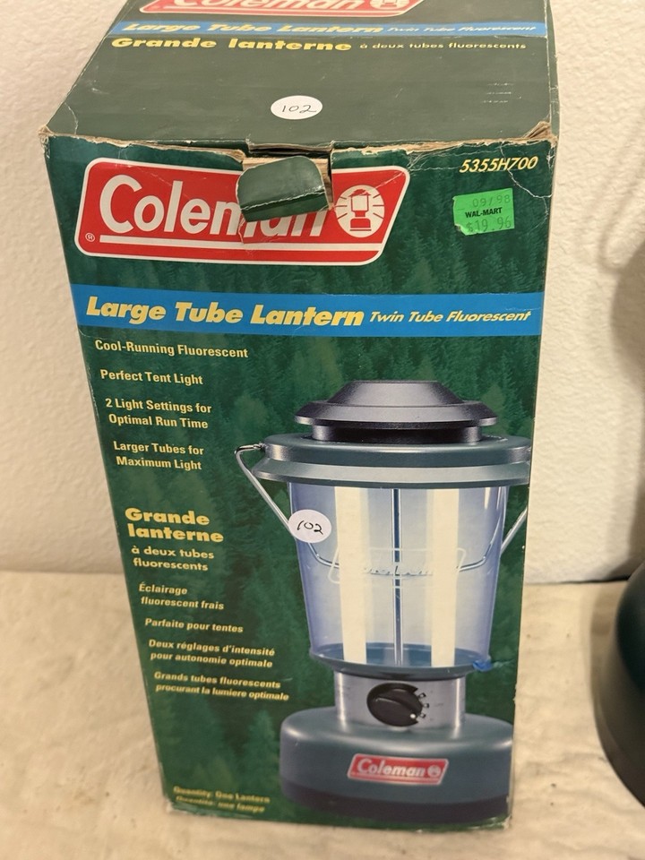 Coleman Green Lantern Model 5355 700 Twin Tube Fluorescent Battery ...
