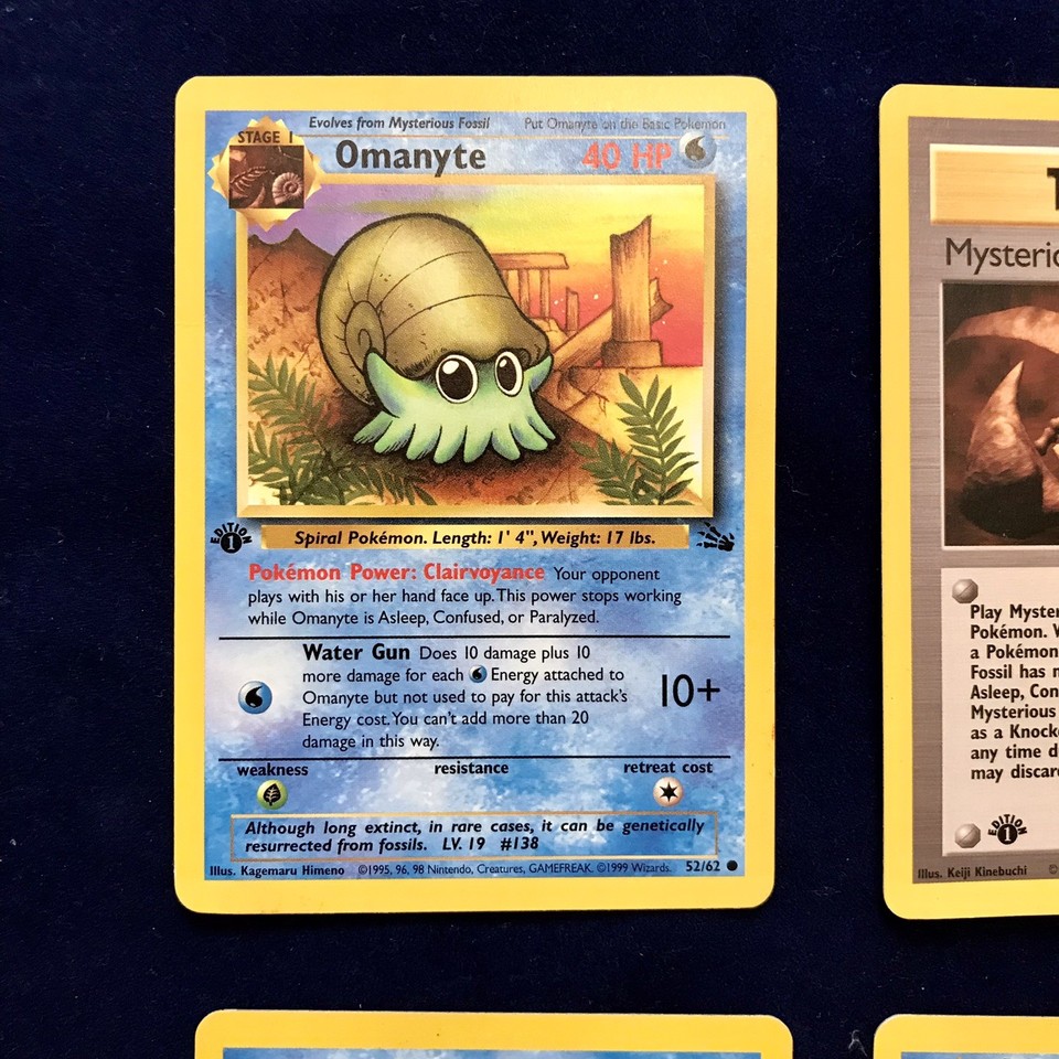 Pokémon Cards 1st First Edition Omanyte 1999 Magmar Seadra Magnemite ...