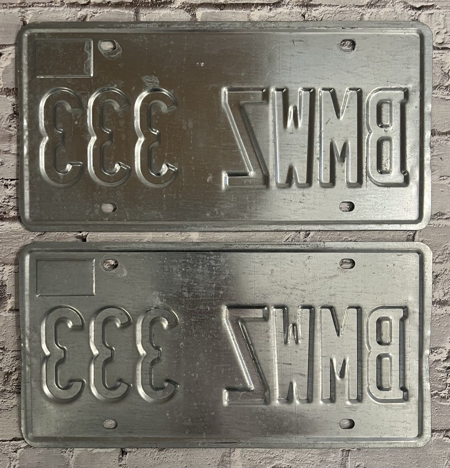 2006 Illinois Vanity License Plate Matched Pair / Set BMWZ 333 - BMW Z3 ...