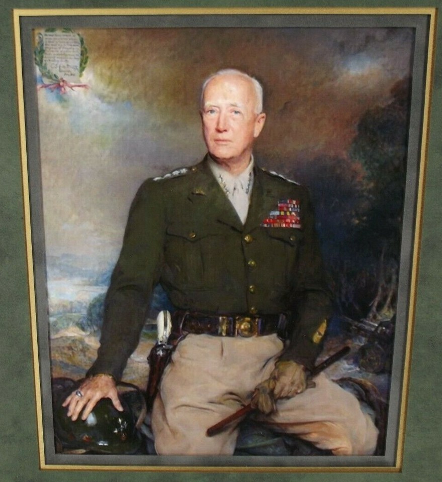 General George Patton US Seventh Army Signed War Dated Autograph Framed ...