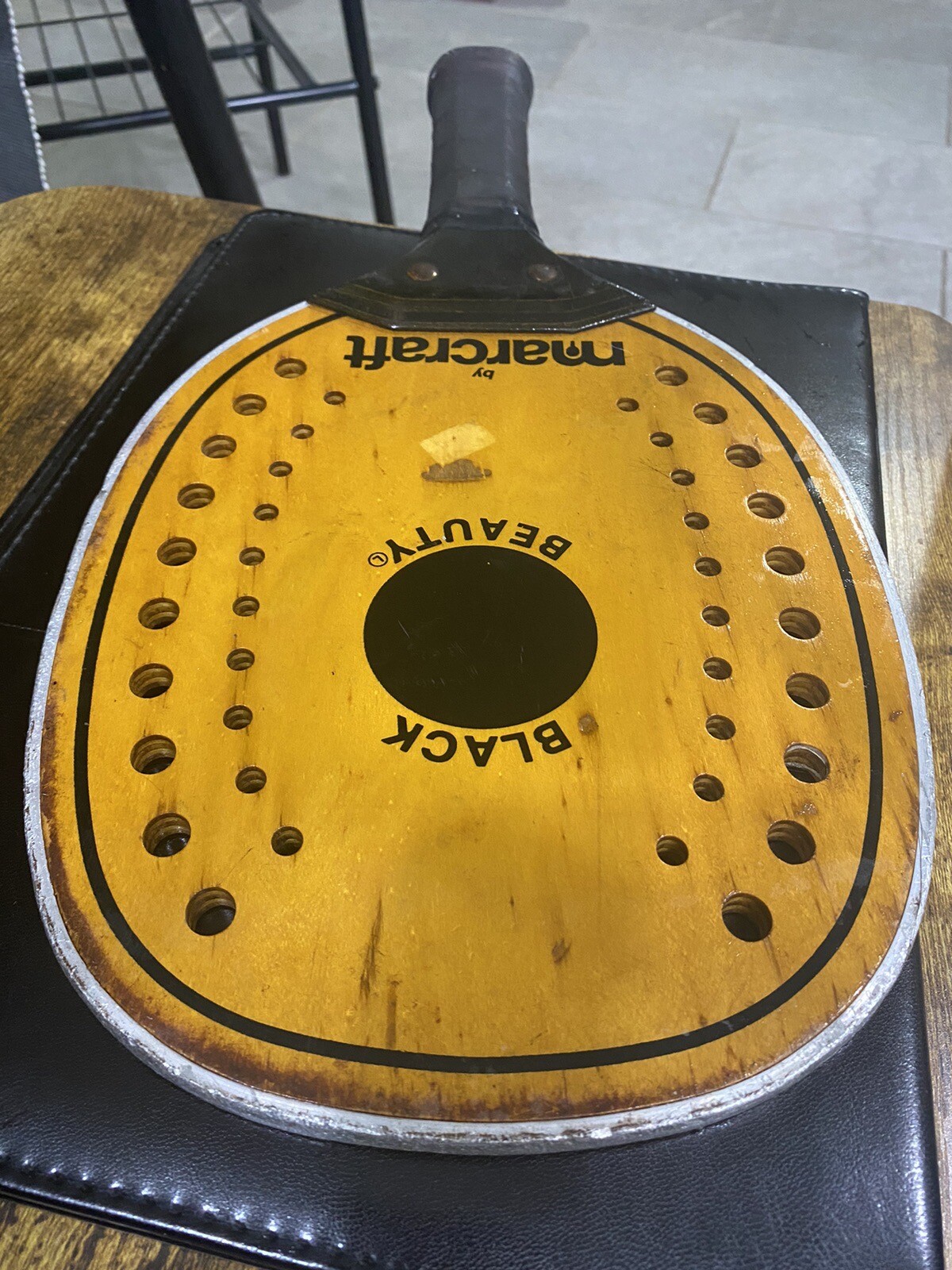 Vintage Marcraft Black Beauty Wooden Metal Edged Paddle | eBay