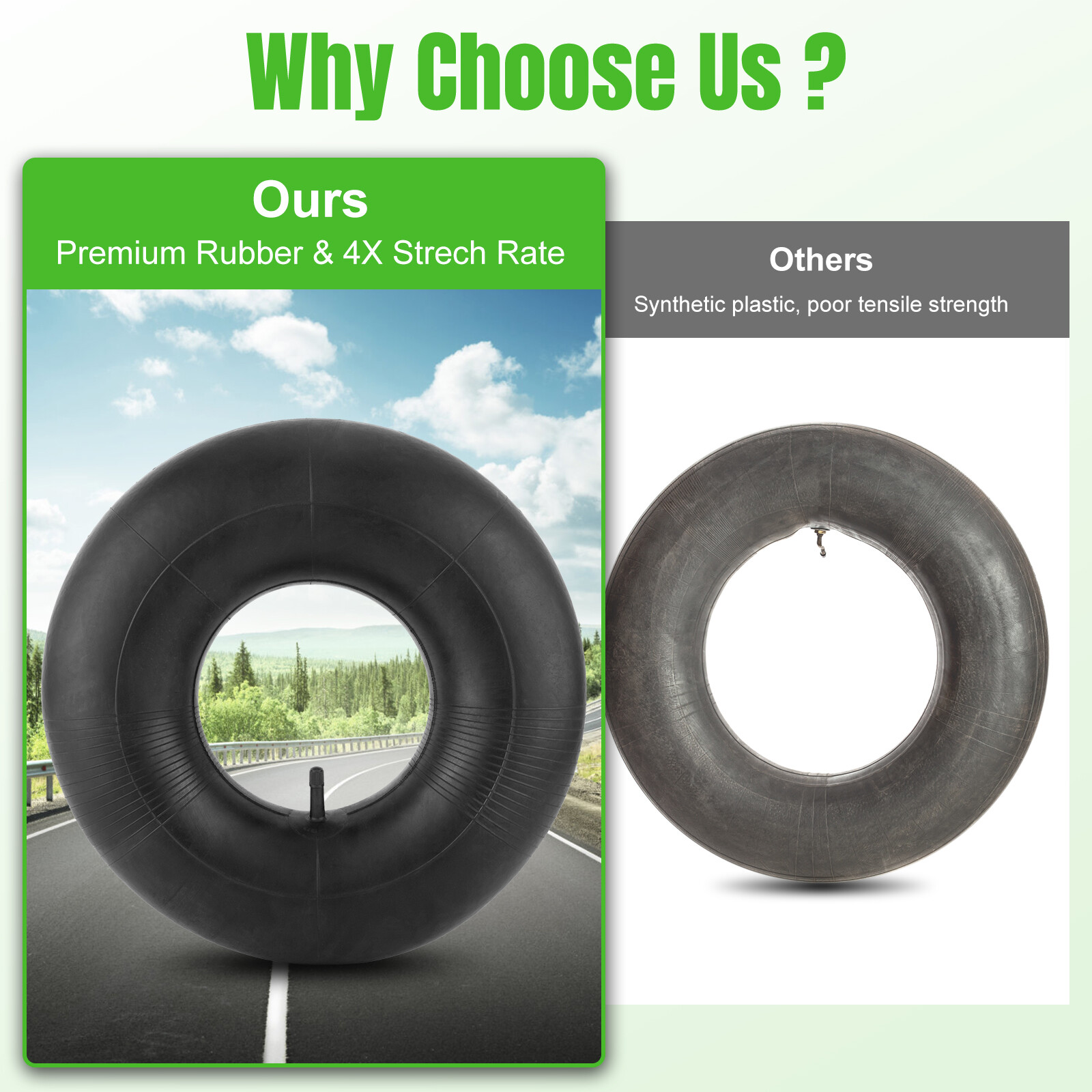 2X Inner Tube 15x6.00-6 NHS TR13 Valve For Lawn Mower Tractor Golf Cart ...