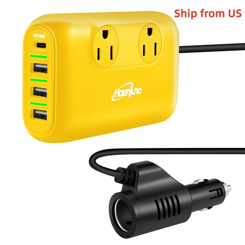 200W Car Power Inverter DC 12V to 110V AC Car adapter plug outlet ...