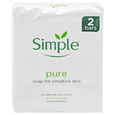 Simple Pure Soap 2 x 100g for Sensitive Skin Cleanse and Purify Face ...