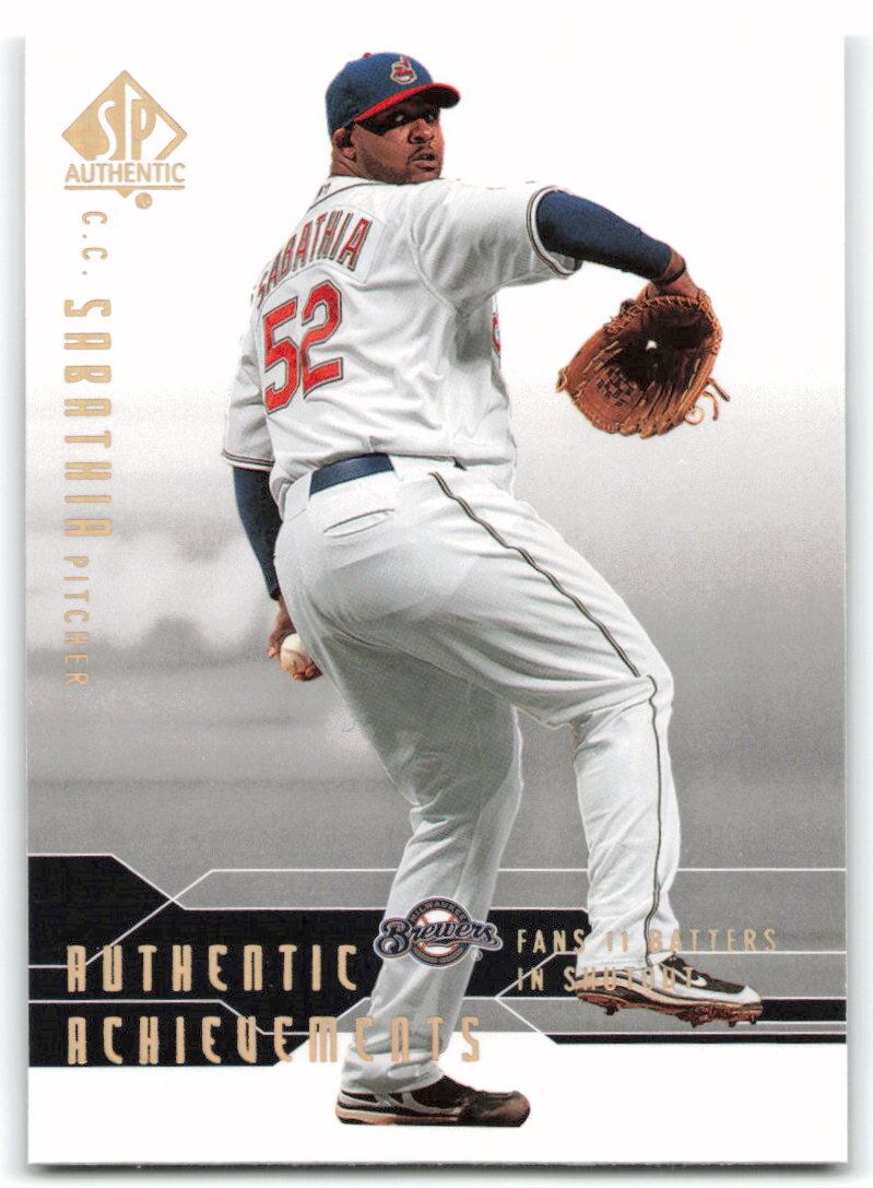 2008 Upper Deck UD SP Authentic #AA-46 CC Sabathia Authentic ...