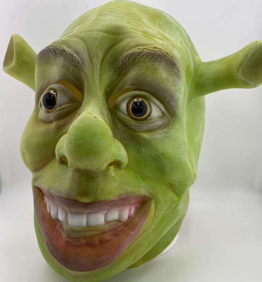 Shrek Deluxe Halloween Costume Party Latex Cosplay Full Head Green ...