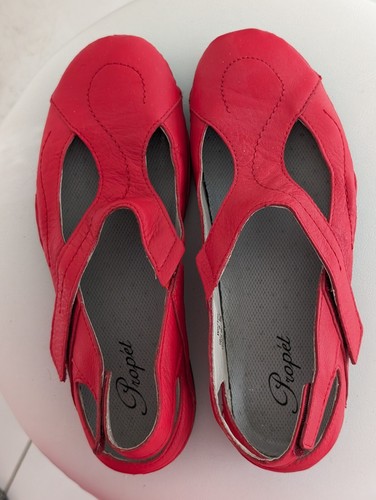 Propet NWOB red leather sandals size 8 M | eBay