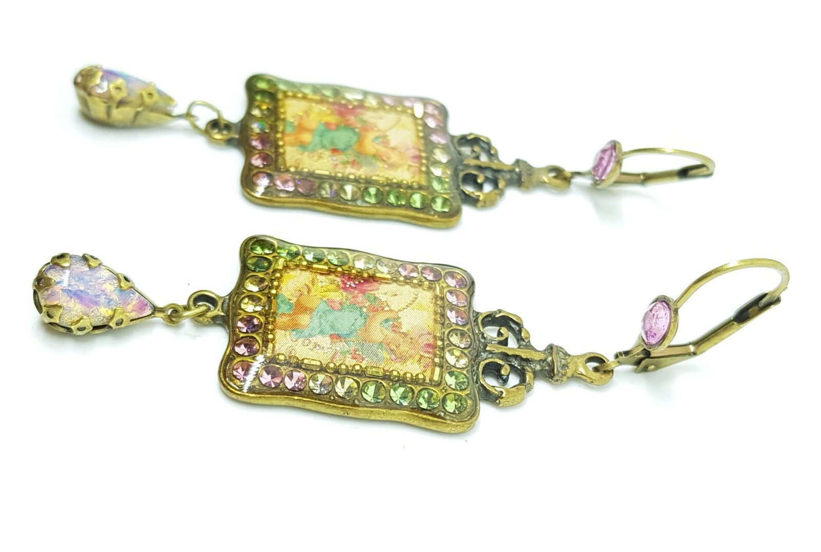 Earrings Lovely Michal Negrin Crystals Angels lions Made in Israel | eBay