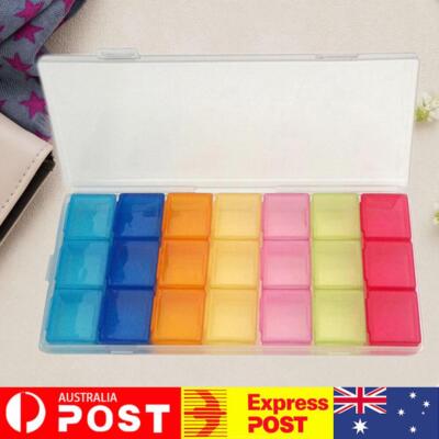 21-Slot Medicine Storage Case Eco-friendly Colorful Tablets Container ...