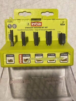 Ryobi 5pcs Straight Router Bit Set A25RS51 1/4" Shank for Wood - NEW | eBay