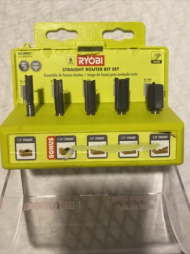 Ryobi 5pcs Straight Router Bit Set A25RS51 1/4" Shank for Wood - NEW | eBay