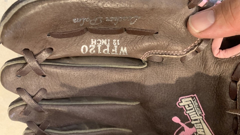 Rawlings WFP120 Fastpitch Softball Glove 12 Inch RHT Brown w/ Pink Trim ...