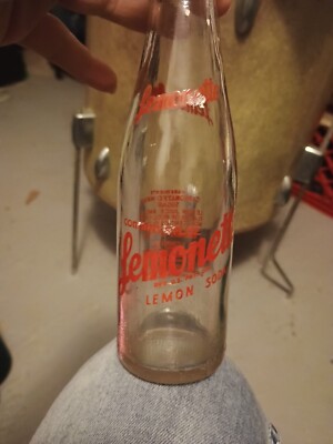 Vintage ACL Glass Bottle 6 oz Lemonette Lemon Soda Spartanburg SC | eBay