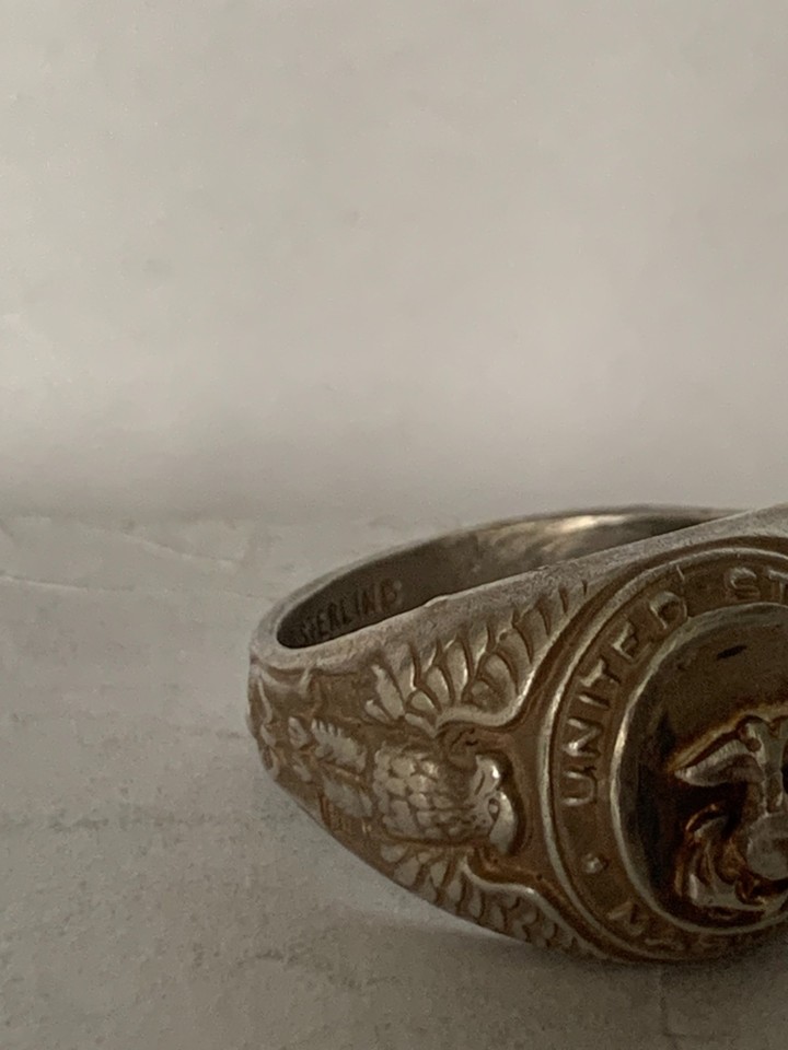 Vintage STERLING SILVER US MC ring s.- 10.75 250 | eBay