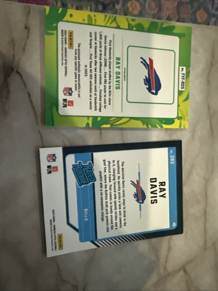 Ray Davis Jersey Card And Base Card | eBay