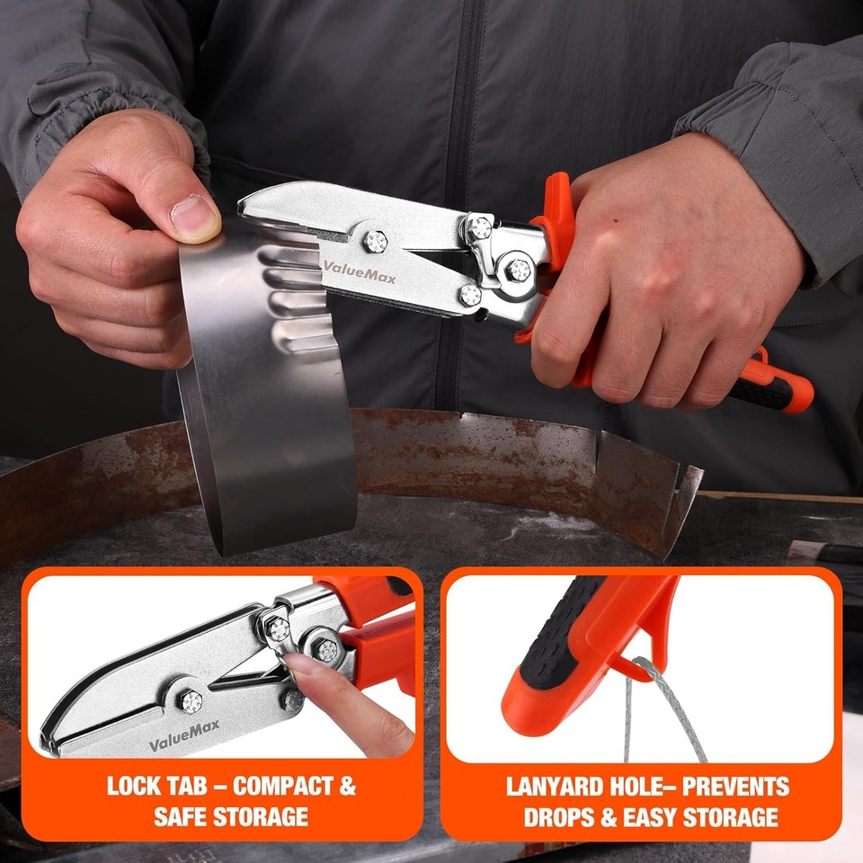 ValueMax 5-Blade Hand Crimper Gutter Crimping Tool and Sheet Metal ...
