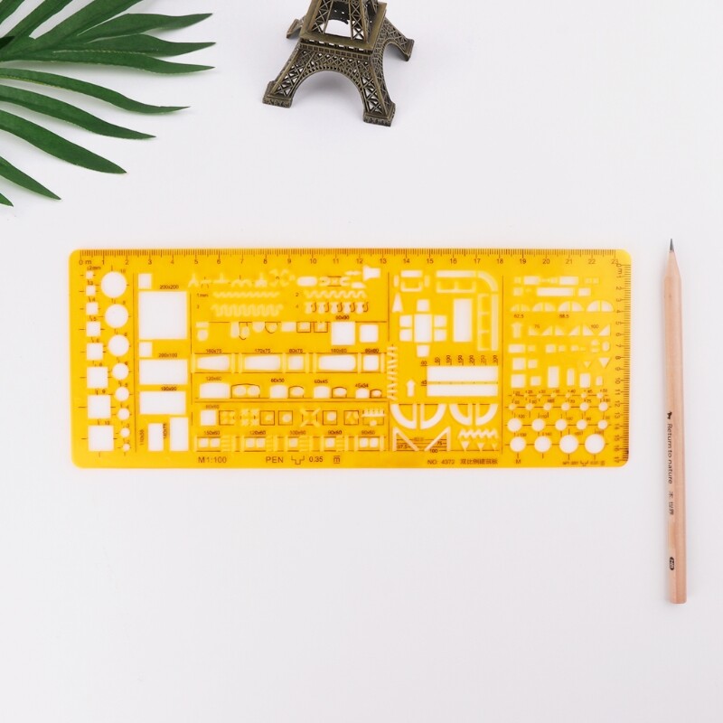 Professional Architectural Template Ruler Drawing Stencil Measuring ...