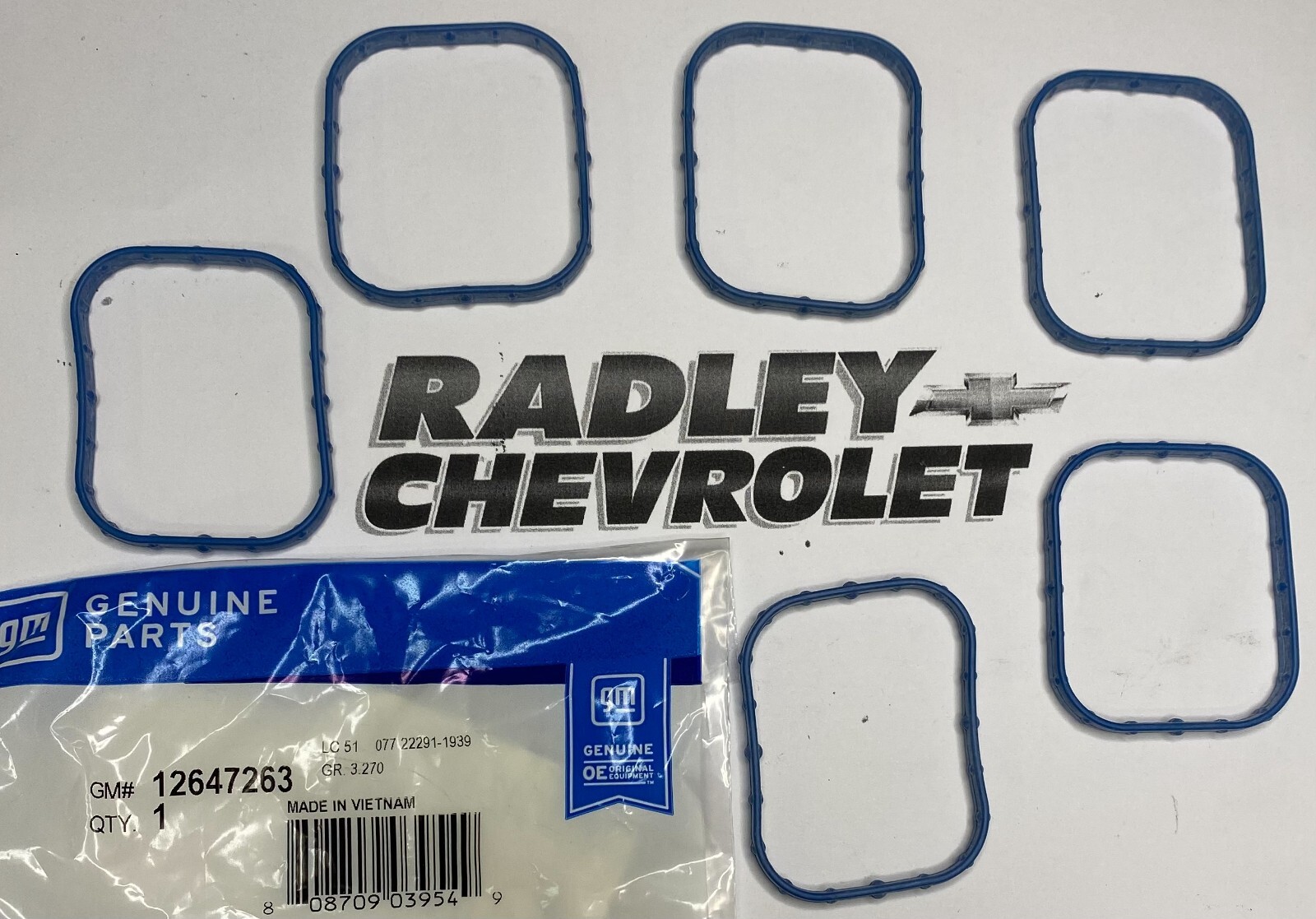 NEW GM OEM ENGINE INTAKE MANIFOLD GASKET- GENERAL MOTORS GMC 12647263 ...